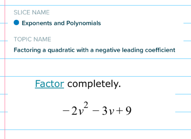 Solved Factoring a quadratic with a negative leading | Chegg.com