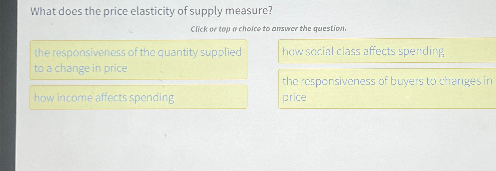 Solved What does the price elasticity of supply | Chegg.com