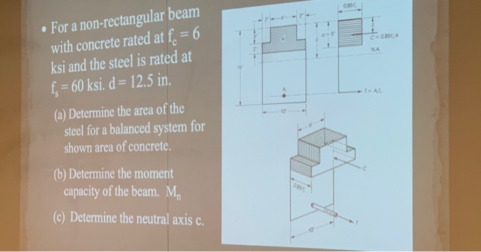 Solved • For a non-rectangular beam with concrete rated at | Chegg.com