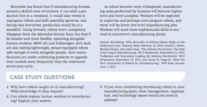 Solved INTERACTIVE SESSION: TECHNOLOGY Will Robots Replace | Chegg.com