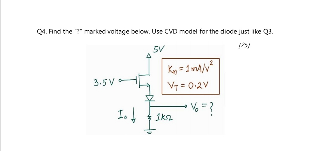 Q4. ﻿Find the "?" ﻿marked voltage below. Use CVD | Chegg.com
