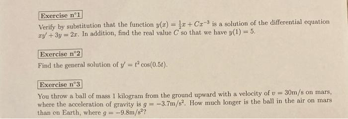 Solved Verify by substitution that the function | Chegg.com
