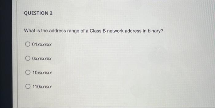 Solved Which class of IP address provides a maximum of only | Chegg.com
