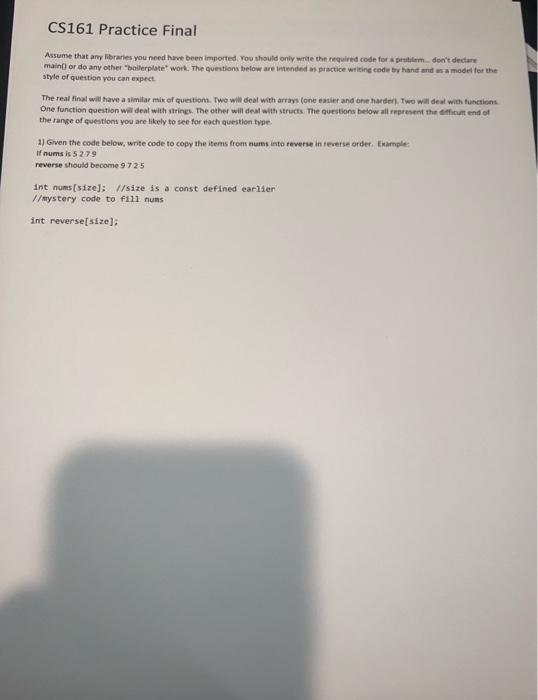 Solved i need help studying for a final! Could you explain | Chegg.com