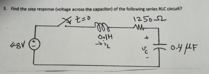 Solved Find the step response (voltage across the capacitor) | Chegg.com