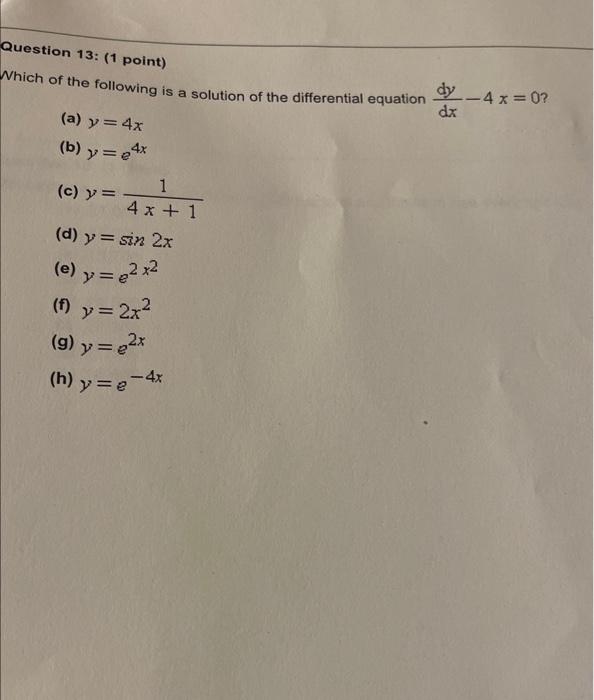 Solved hich of the following is a solution of the | Chegg.com