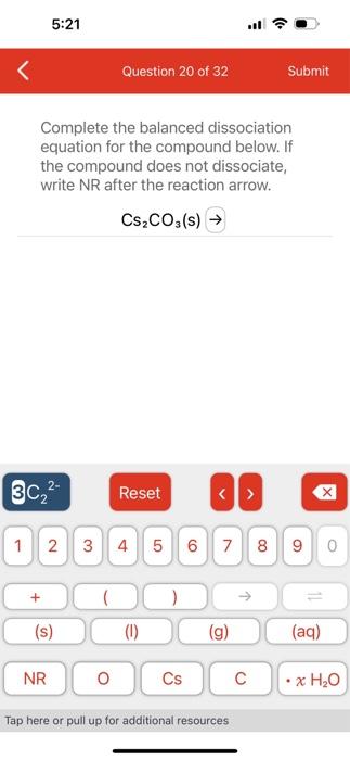 Solved Complete the balanced dissociation equation for the | Chegg.com