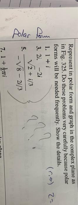 Solved Polar Por Represent in polar form and graph in the | Chegg.com