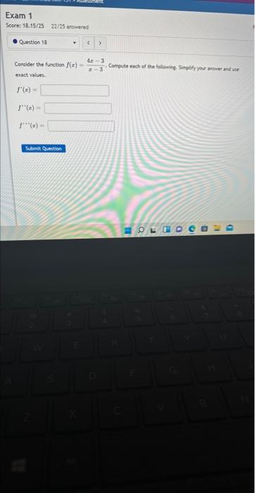 Solved Corkider the function f(x)=x−34x−3. Compote ench of | Chegg.com