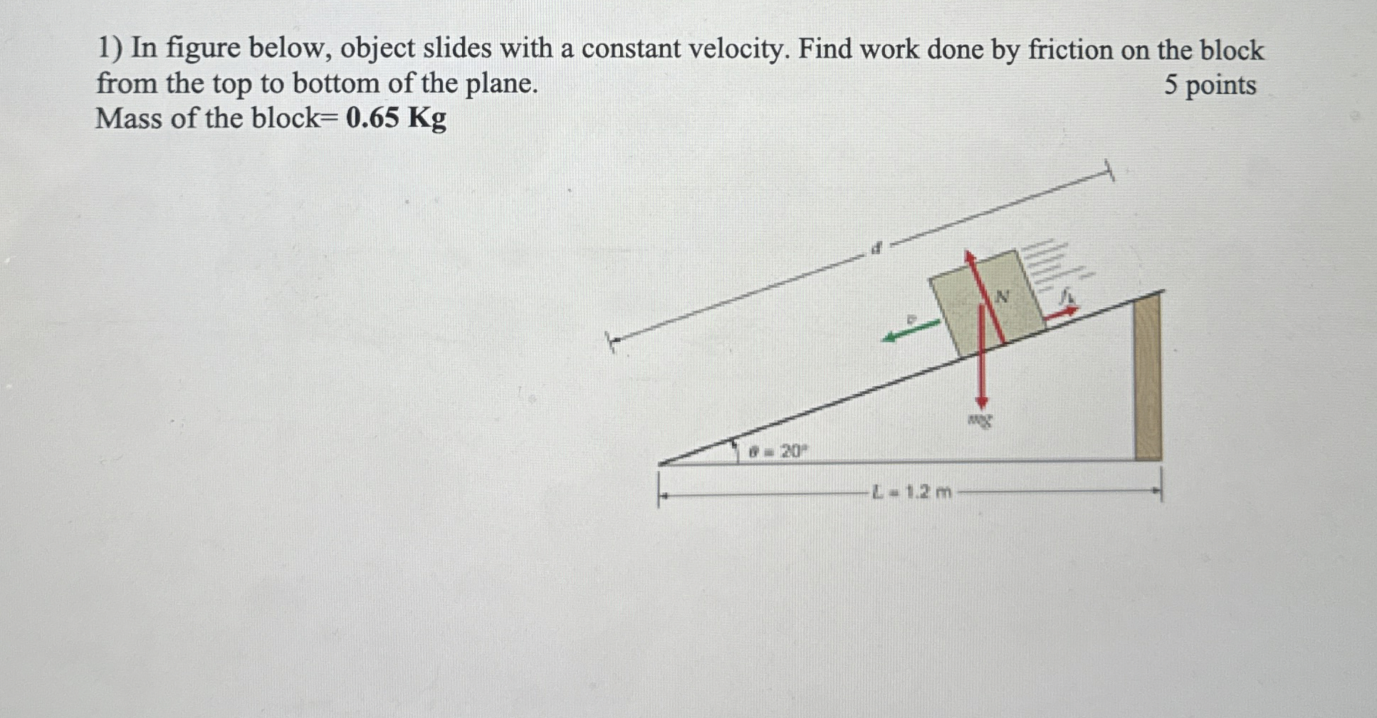 Solved In figure below, object slides with a constant | Chegg.com