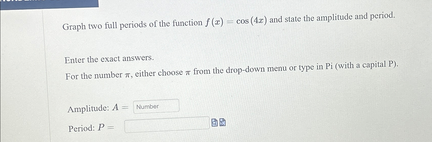 Solved Graph two full periods of the function f(x)=cos(4x) | Chegg.com