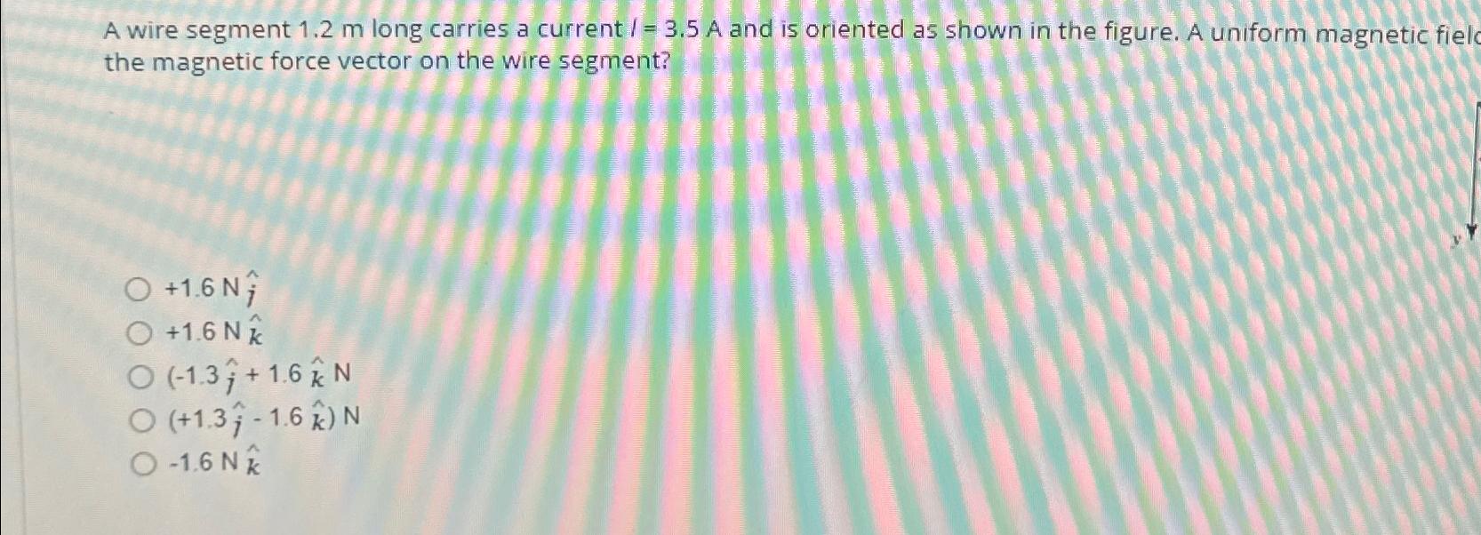 Solved A wire segment 1.2m ﻿long carries a current I=3.5A | Chegg.com