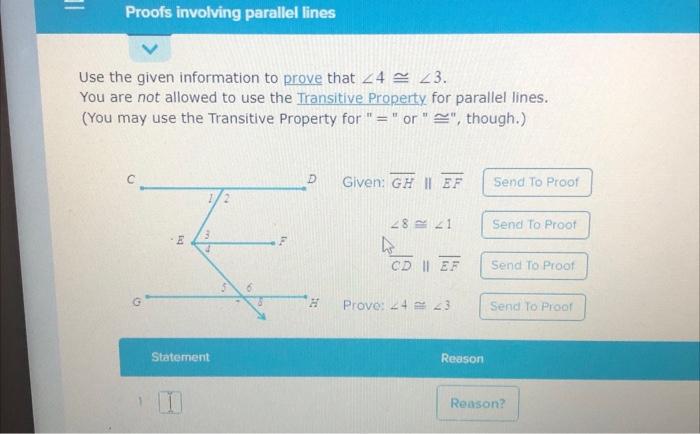 Solved Use the given information to prove that ∠4≅∠3. You | Chegg.com