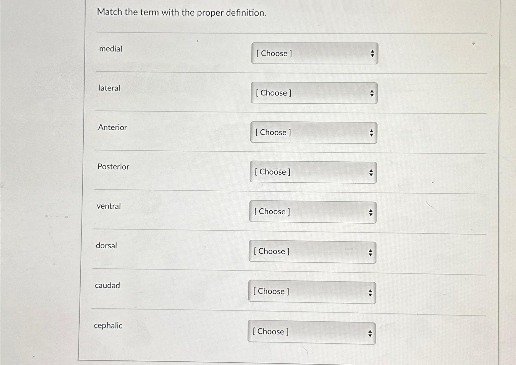 Solved Match the term with the proper | Chegg.com