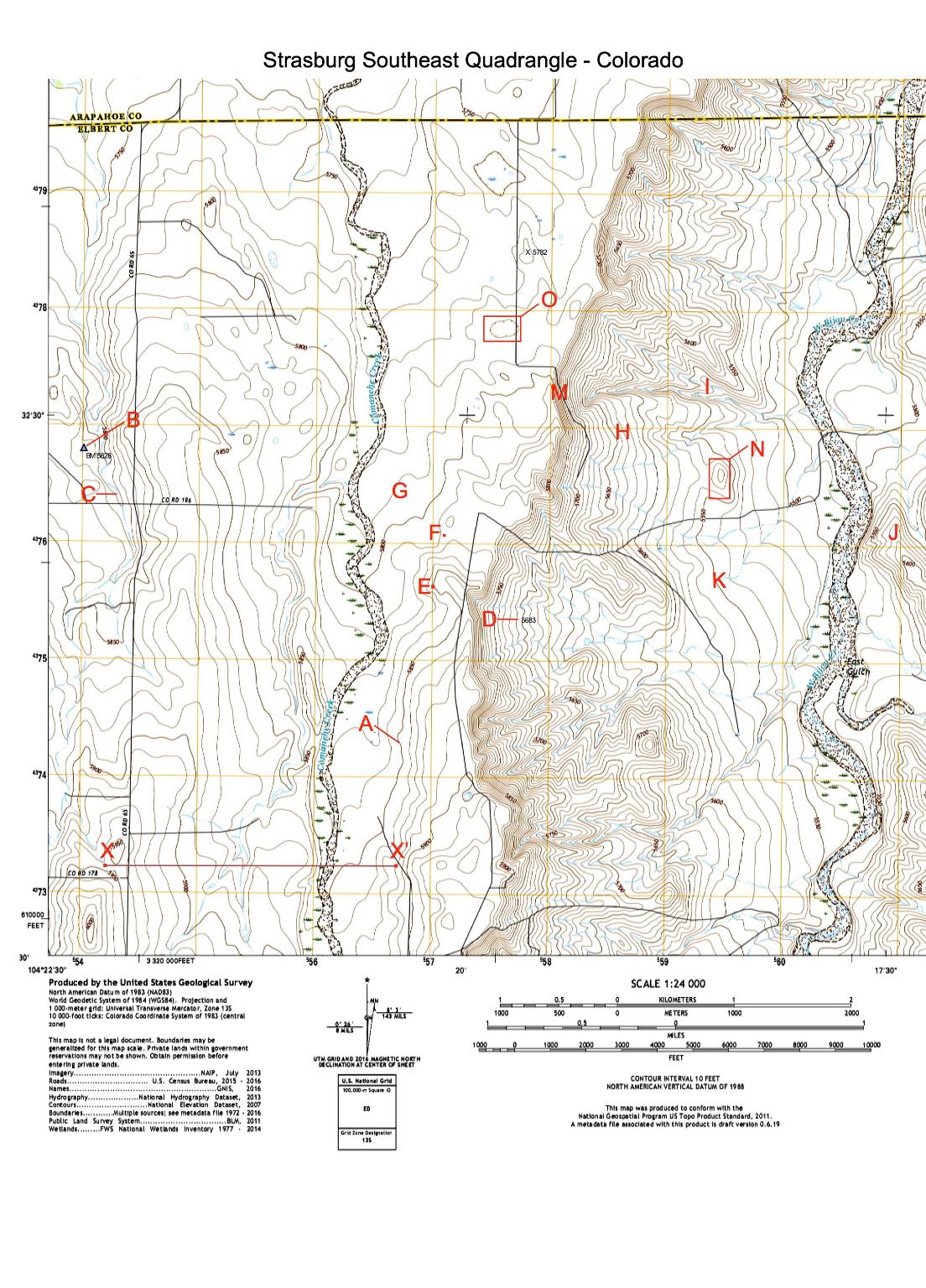 Solved What is the elevation indicated at the red dot right | Chegg.com