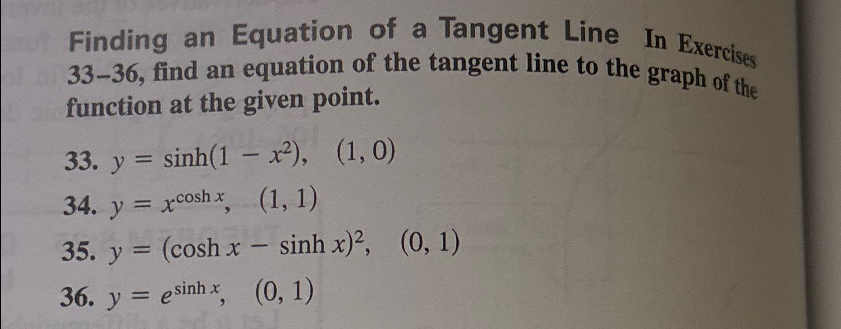 Solved Finding an Equation of a Tangent Line In Exercises | Chegg.com