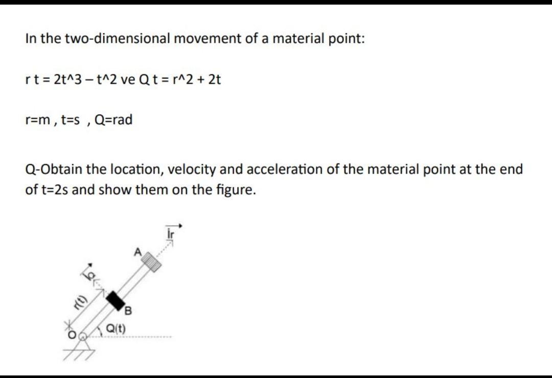 Solved In the two-dimensional movement of a material point: | Chegg.com