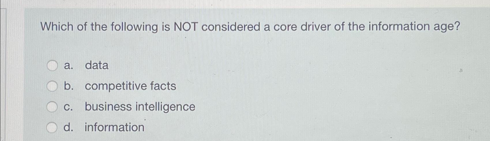 Solved Which of the following is NOT considered a core | Chegg.com