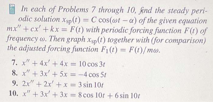 Solved In each of Problems 7 through 10, find the steady | Chegg.com