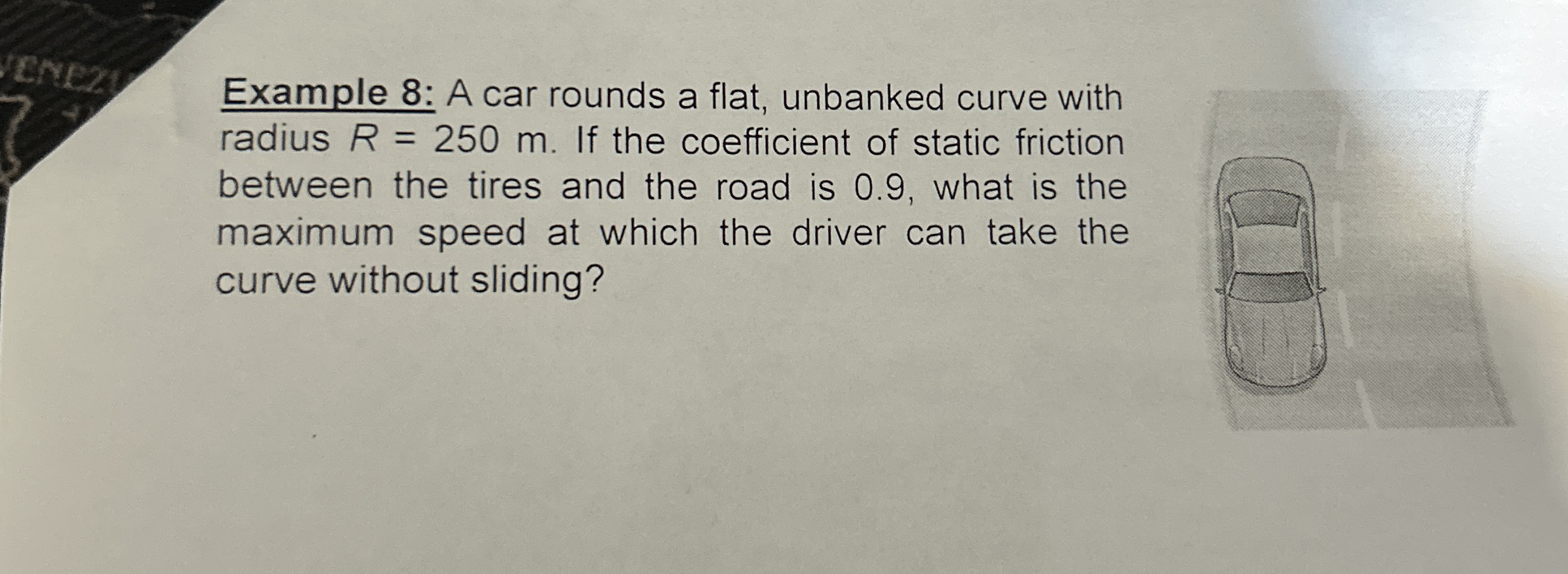 Solved A car rounds a flat, unbanked curve with radius | Chegg.com