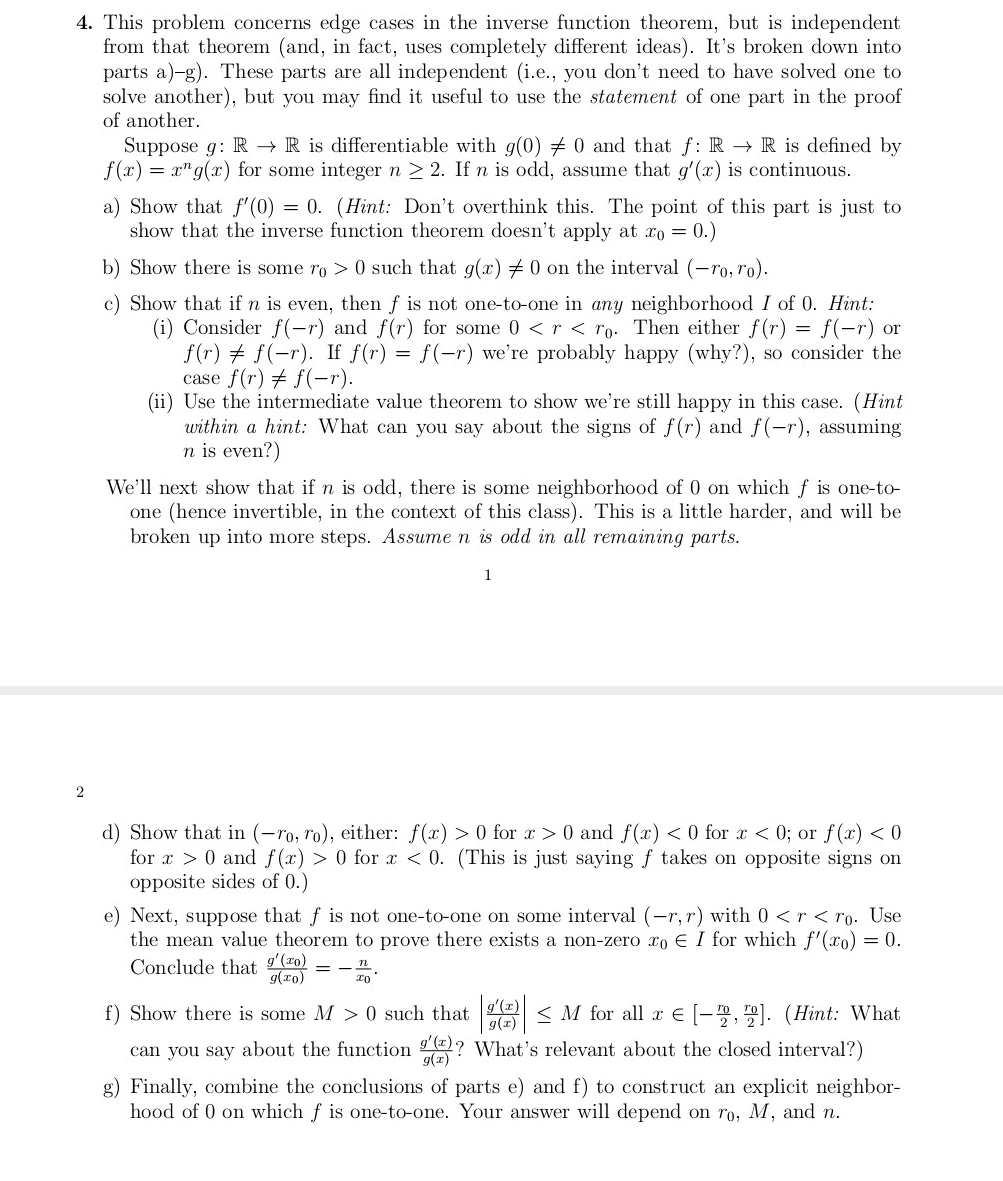 Solved • ﻿• ﻿This problem concerns edge cases in the inverse | Chegg.com