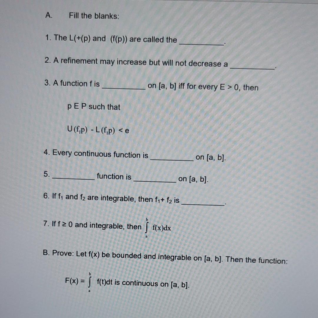 Solved A. Fill the blanks: 1. The L(+(p) and (f(p)) are | Chegg.com