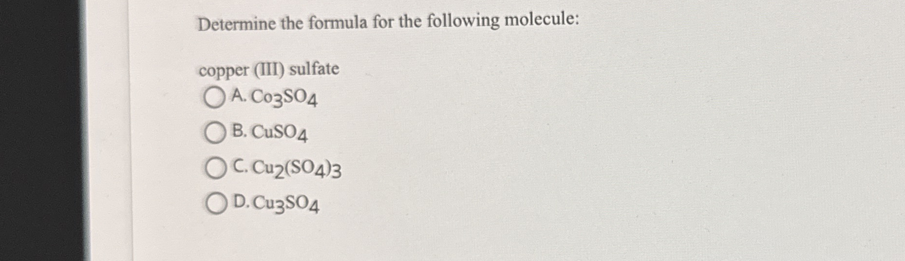 Solved Determine the formula for the following | Chegg.com