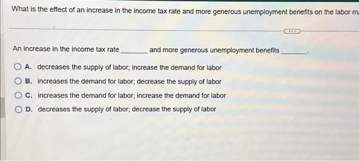 Solved What is the effect of an increase in the income tax | Chegg.com
