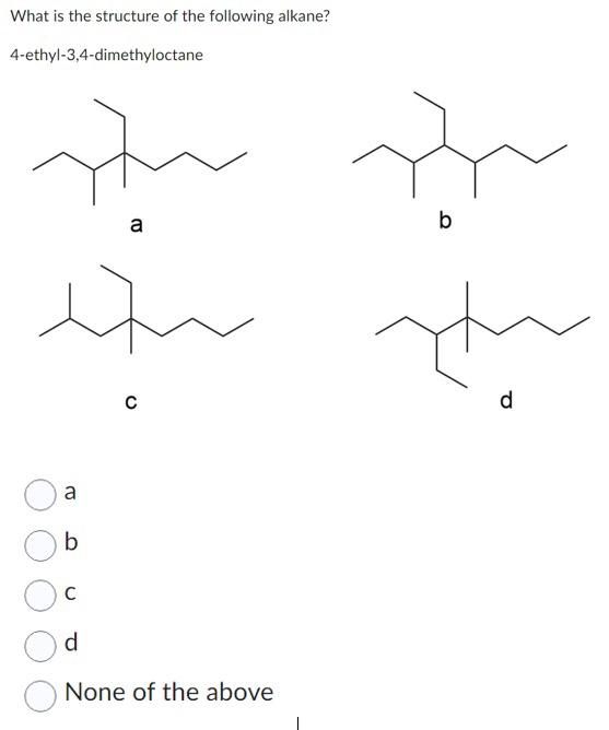 Solved What is the structure of the following alkane? | Chegg.com