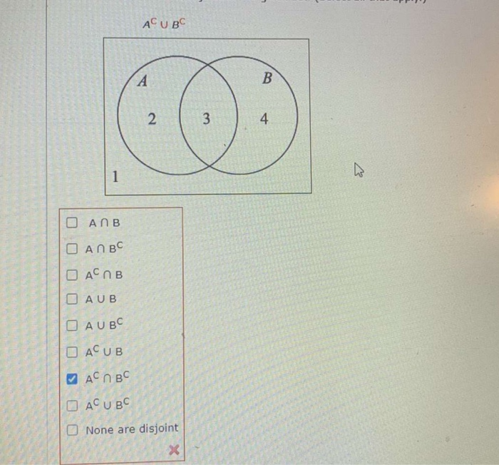 Solved ACUBC A B 2 3 3 4 1 1 ОАПВ ОАОВС ОАСОВ O AUB O AUBC O | Chegg.com