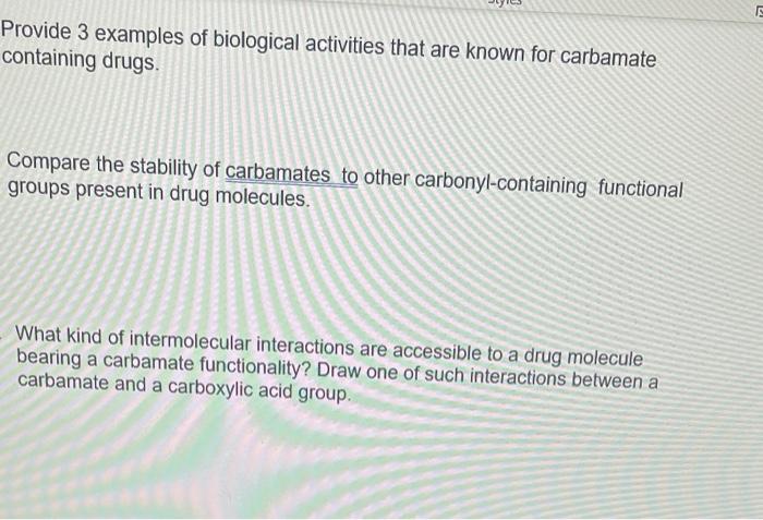 Solved E Provide 3 examples of biological activities that | Chegg.com