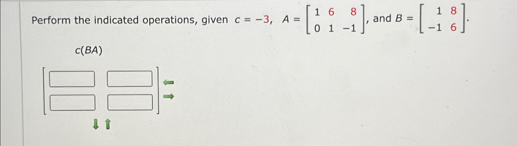 Solved Perform the indicated operations, given | Chegg.com