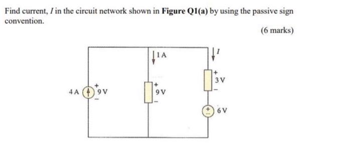 Solved Find current, I in the circuit network shown in | Chegg.com