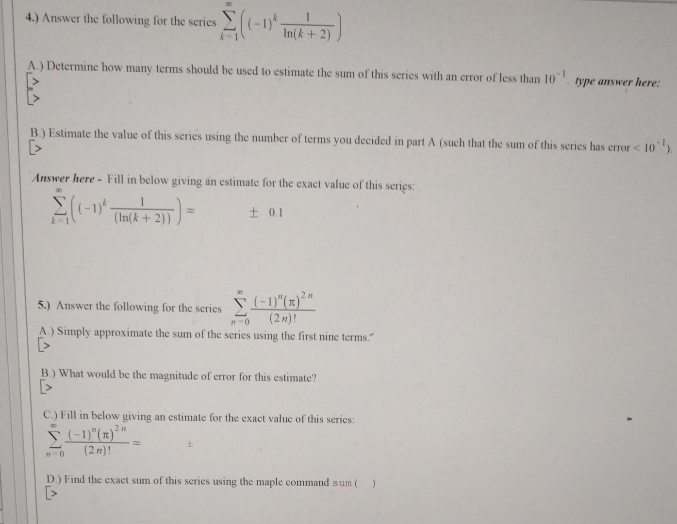 Solved 2)this is a math question on maple the software maple | Chegg.com