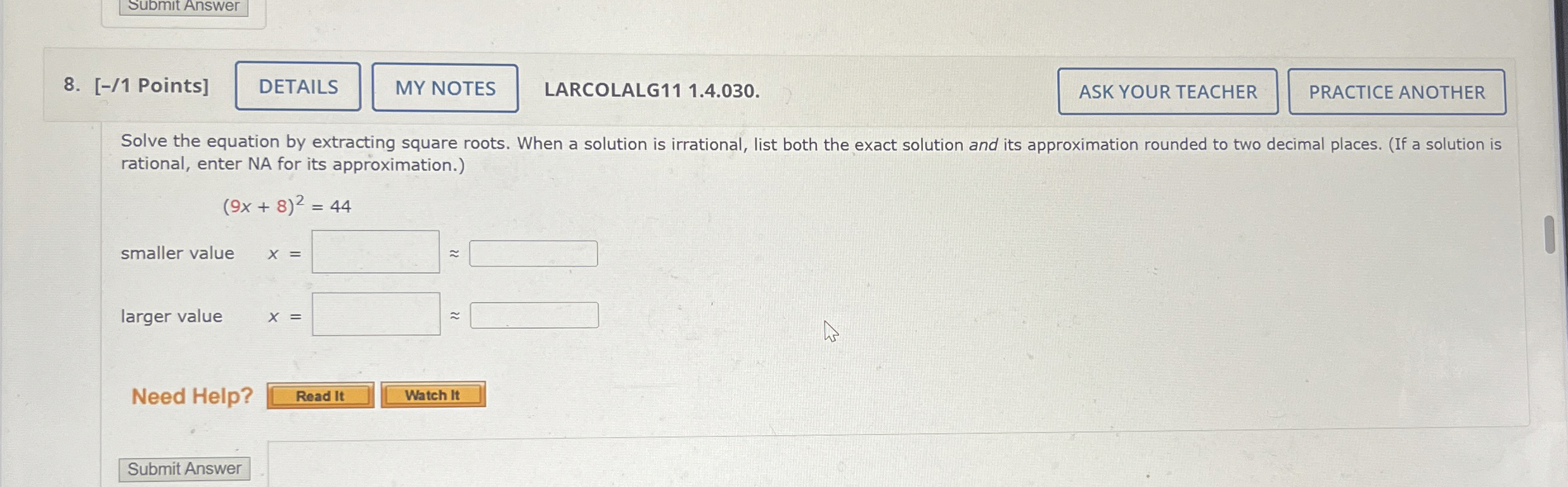 Solved Solve the equation by extracting square roots. When a | Chegg.com