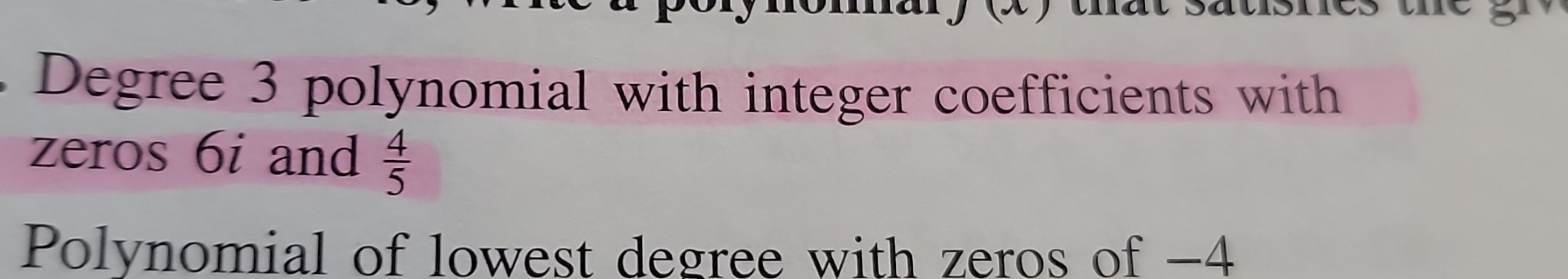 Solved Degree 3 ﻿polynomial with integer coefficients with | Chegg.com