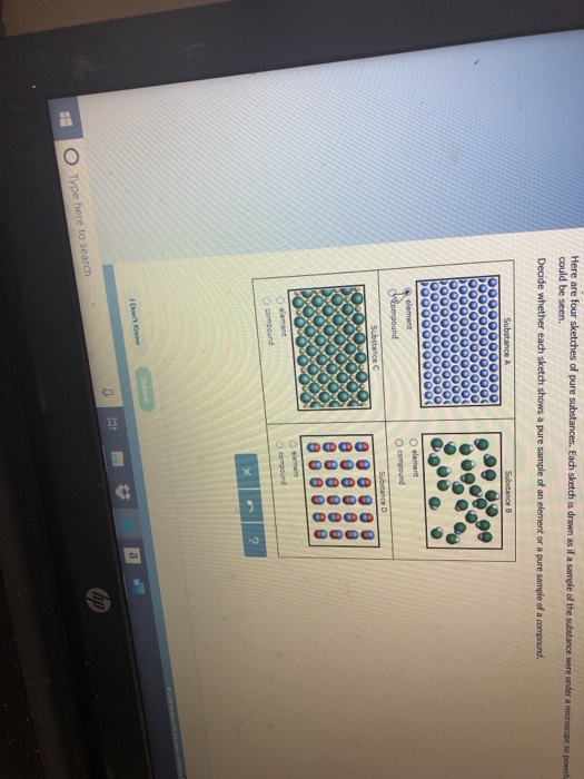 Solved Here are four sketches of pure substances. Each | Chegg.com