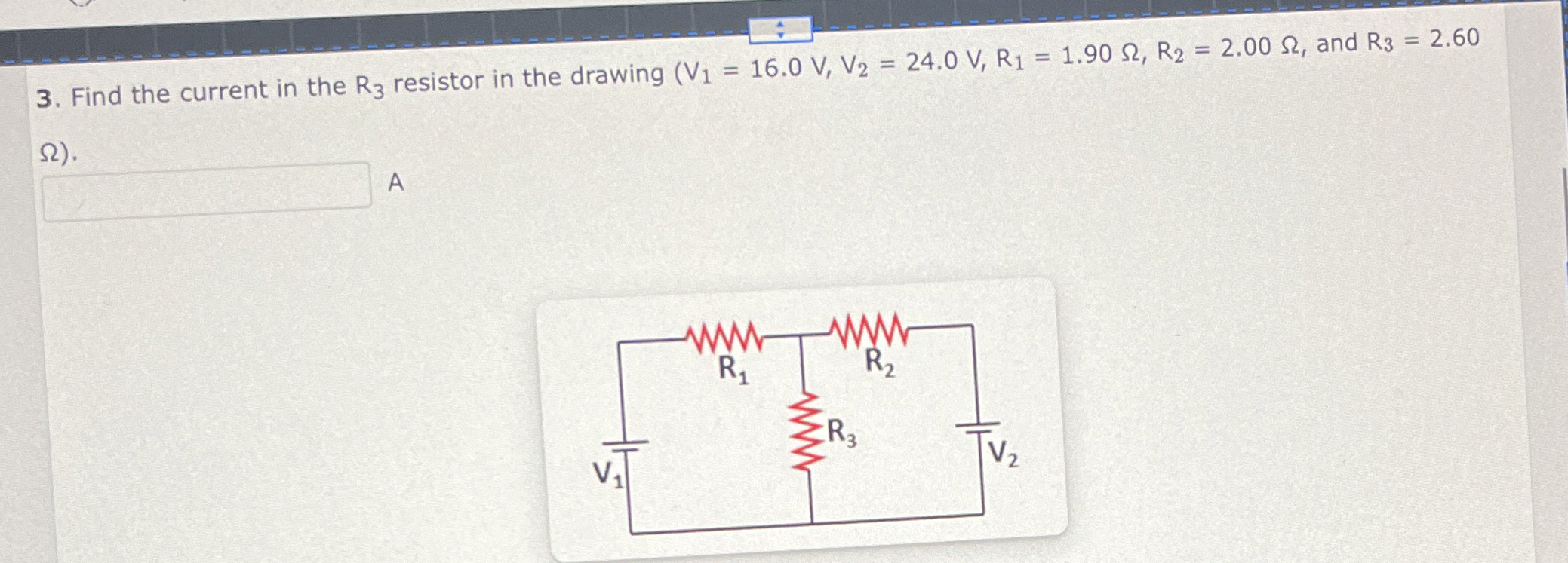 Solved Find the current in the R3 ﻿resistor in the drawing , | Chegg.com