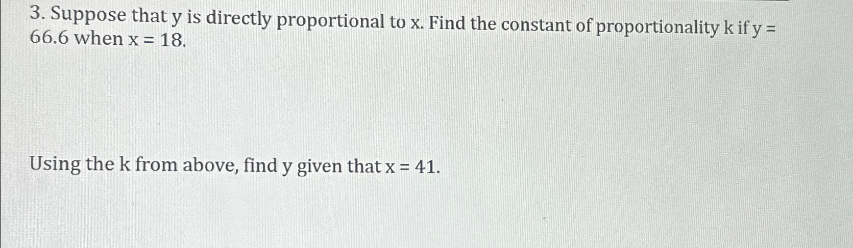 Solved Suppose that y ﻿is directly proportional to x. ﻿Find | Chegg.com