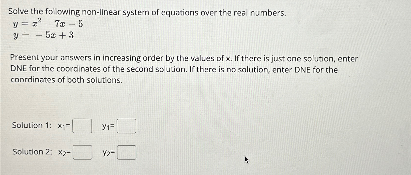 Solved Solve the following non-linear system of equations | Chegg.com