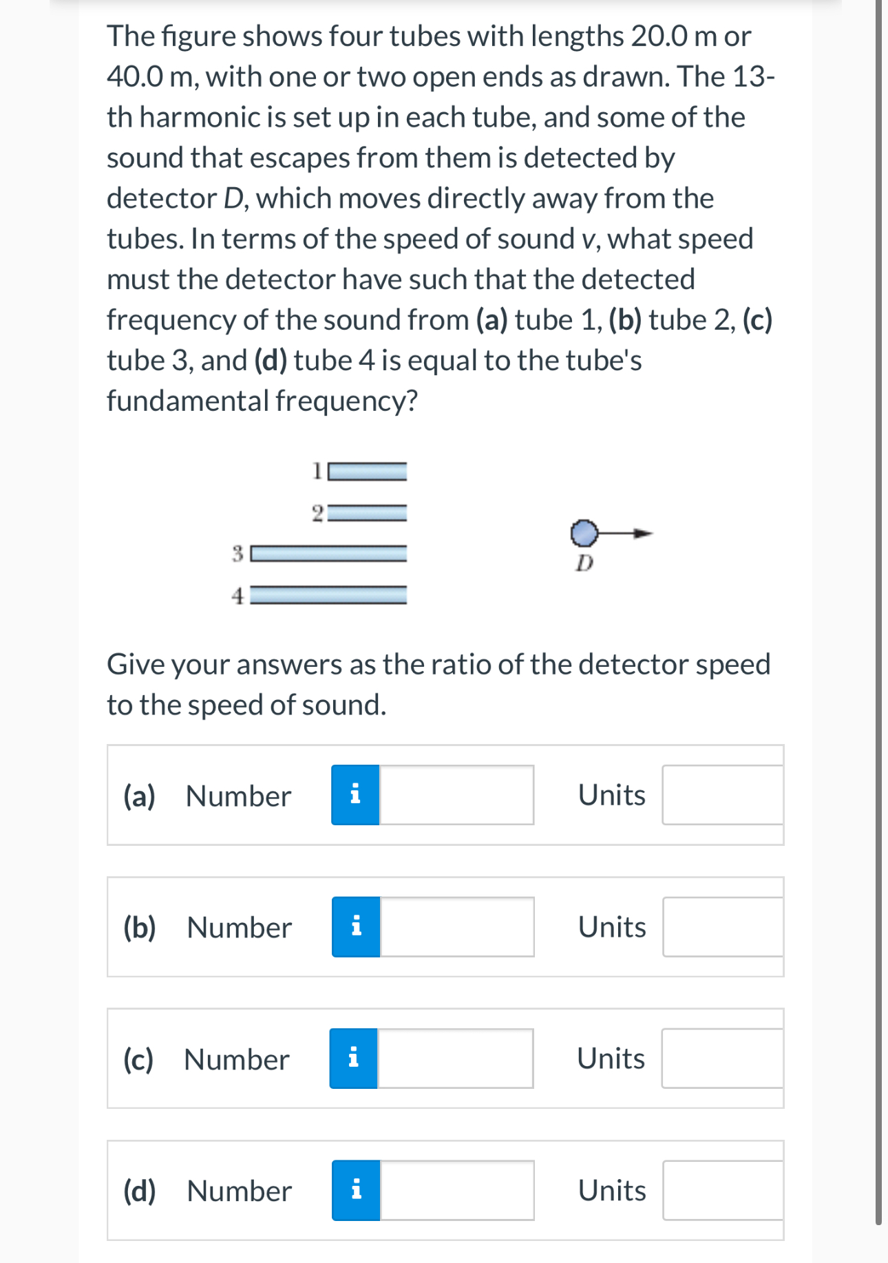 Solved The figure shows four tubes with lengths 20.0m ﻿or | Chegg.com