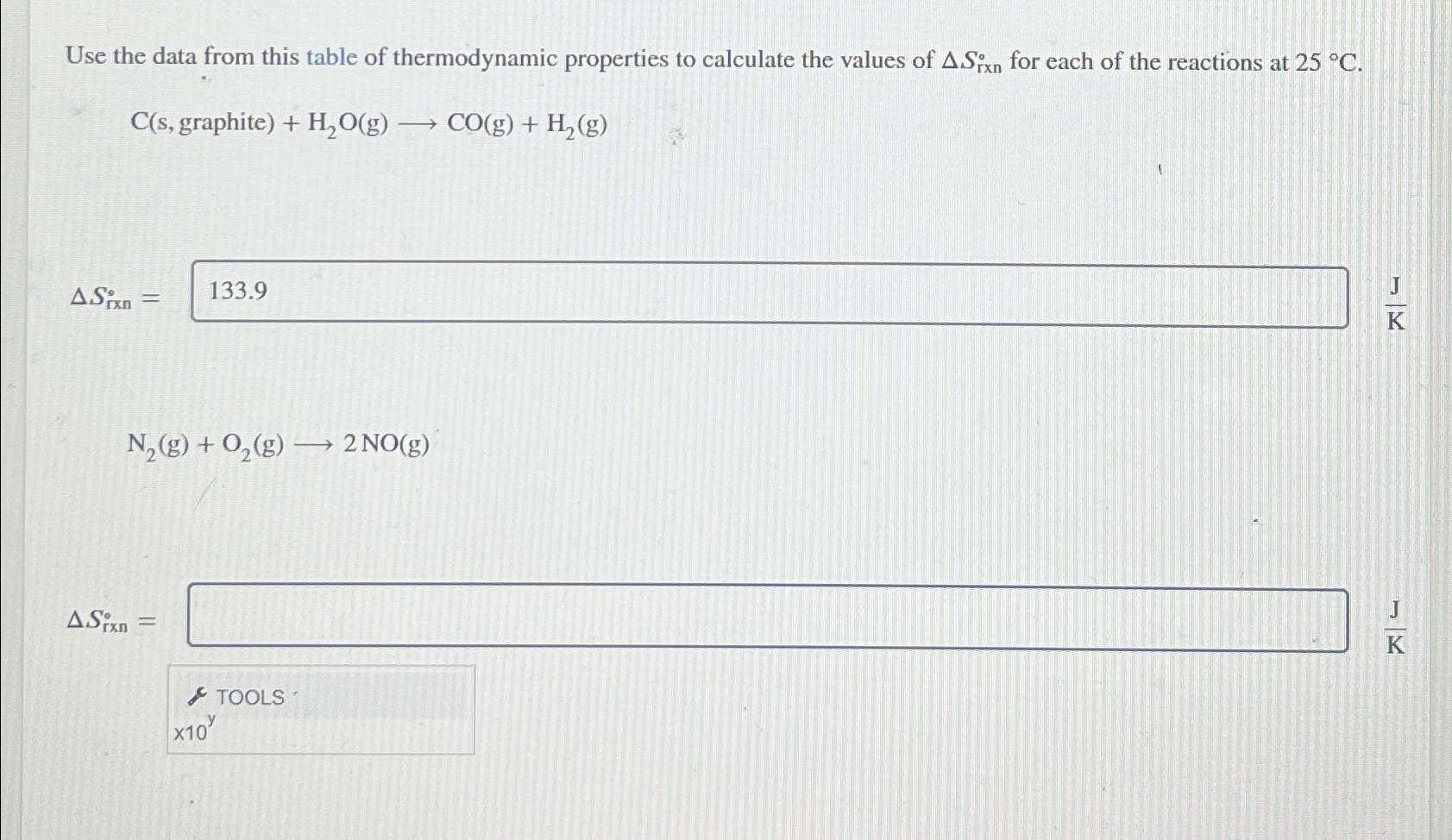 Use the data from this table of thermodynamic | Chegg.com
