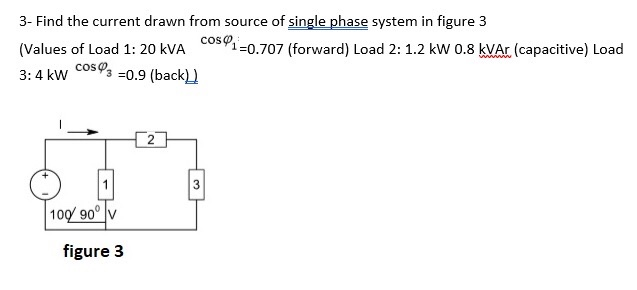 Solved 3- Find the current drawn from source of single phase | Chegg.com