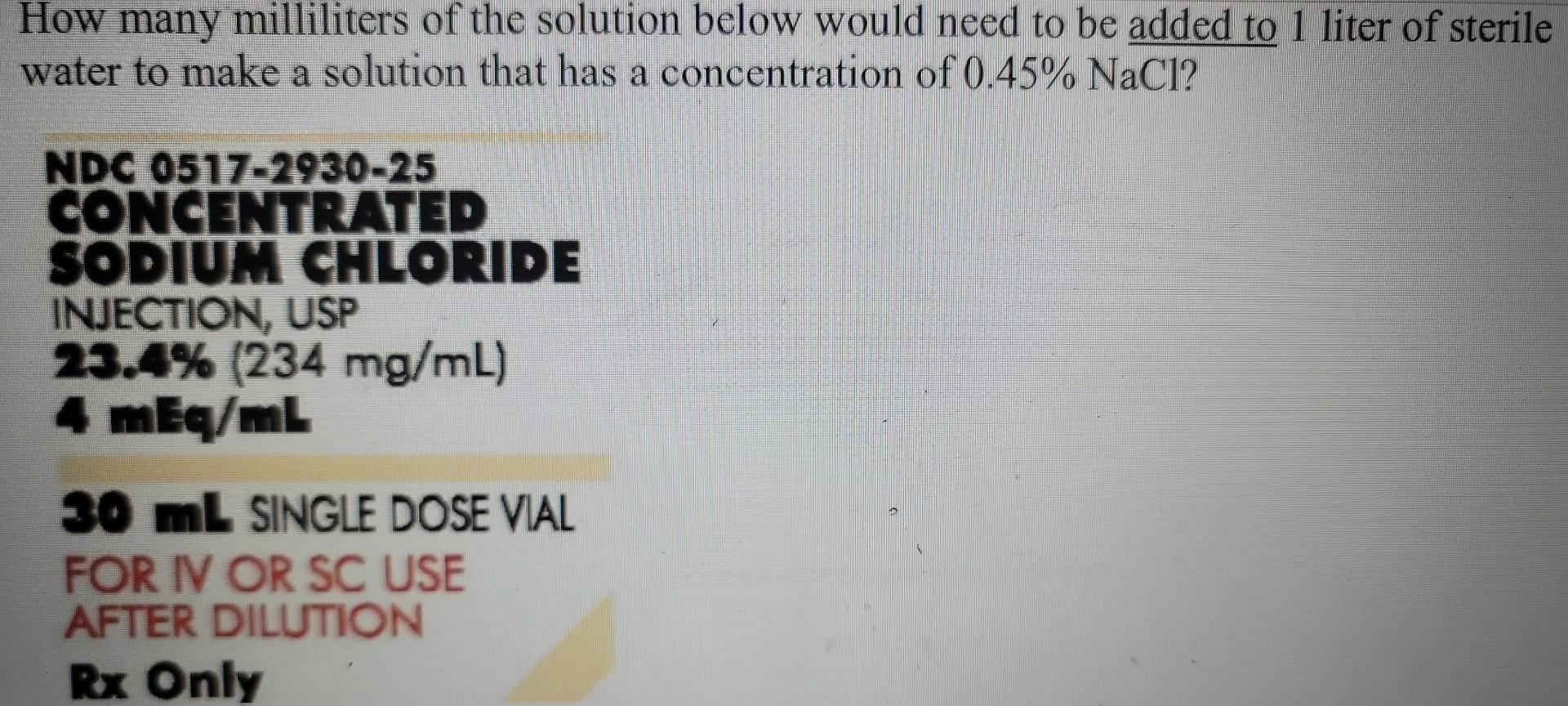 Solved How many milliliters of the solution below would need | Chegg.com