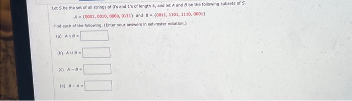 Solved A={0001,0010,0000,0111} and θ={0011,1101,1110,0001 | Chegg.com