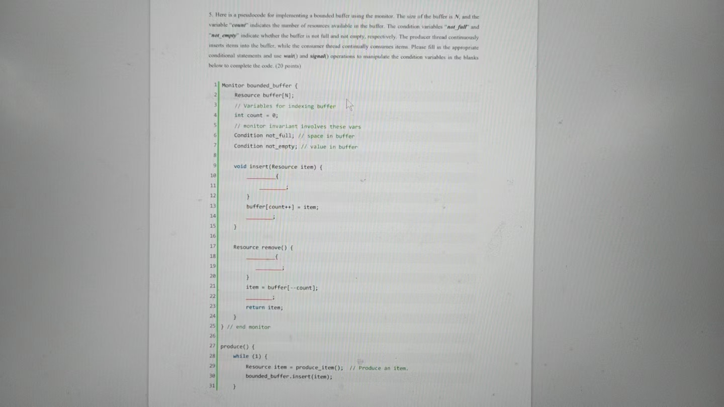 Solved Here is a pseudocode for implementing a bounded | Chegg.com