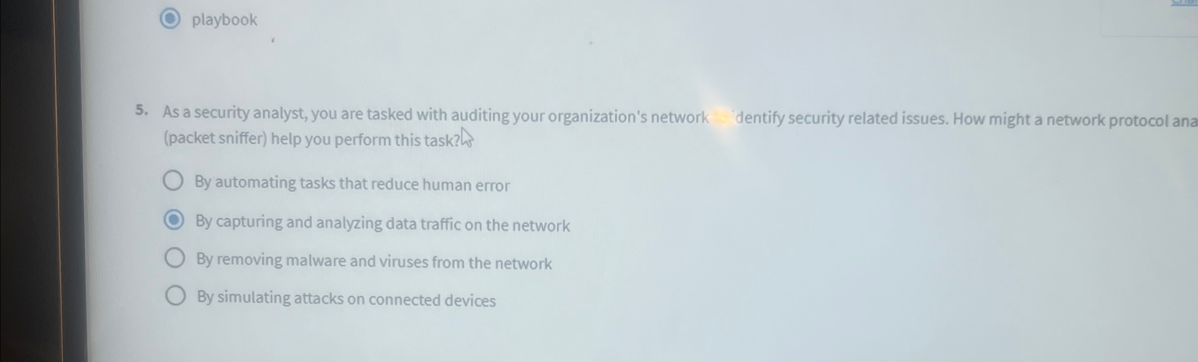 Solved playbook5. ﻿As a security analyst, you are tasked | Chegg.com
