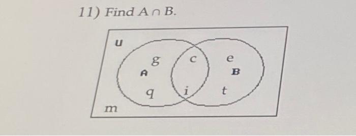 Solved 11) Find A∩B. | Chegg.com