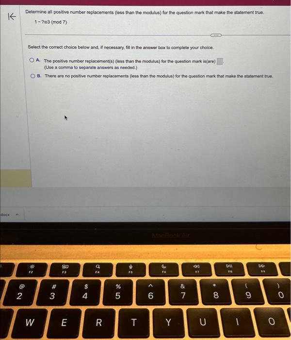Solved Determine all positive number replacements (less than | Chegg.com