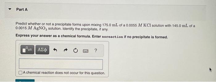 Solved Predict whether or not a precipitate forms upon | Chegg.com
